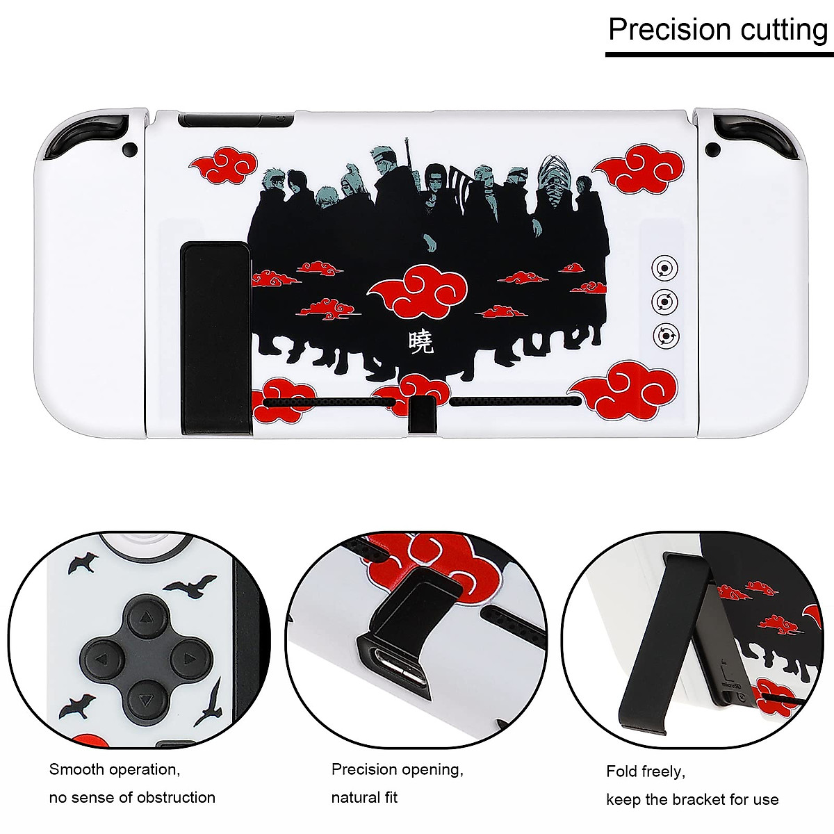 Dockable Protective Case Compatible with Switch, Hard Shell Case Cover for Switch and Joy-Con Controllers with 4 Thumb Grips (Cartoon)