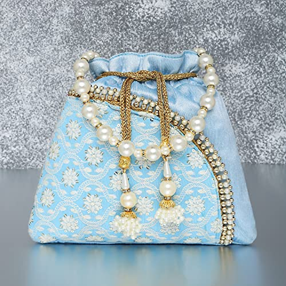 Aheli Potli Bags for Women Evening Bag Clutch Ethnic Bride Purse with Drawstring (P39SB)