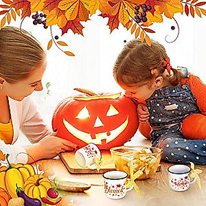 Thanksgiving Mugs Tiered Tray Decor Thankful Grateful Blessed Mug Mini Coffee Mug Ceramic Maple Mug Farmhouse Coffee Station Decor Maple Coffee Cup for Bar Decor Birthday Gift, 2 x 2.8 Inches