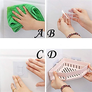 Bath Shelve, Adhesive Shelf Shower Caddy Bathroom Organizer, No Drilling Shower Basket Storage Racks,No Drill Wall Mounted Shower Caddy Basket plastic, Storage Rack for Bathroom/Kitchen (Grey)