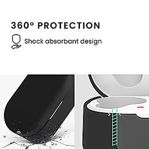 kwmobile Silicone Cover Compatible with OnePlus Nord Buds - Case Cover Stick-On Skin with Clip - Black