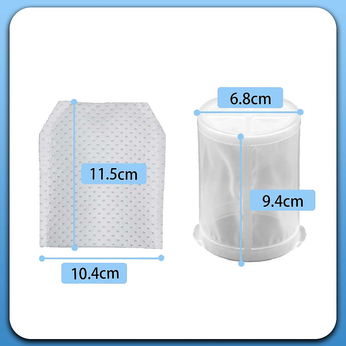 Aolleteau A-50463 A-50728 Filter Compatible with Makita Cordless Vacuums XLC02RB1W, XLC02ZB, CL070D, CL100D, CL106FD, CL110D, CL140FD, CL141FD, CL180FD, CL181FD (2 Pack HEPA & 6 Pack Cloth Filter)