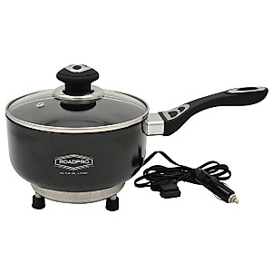 RoadPro 12V Power Supply Portable Travel Saucepan with Non-Stick Surface