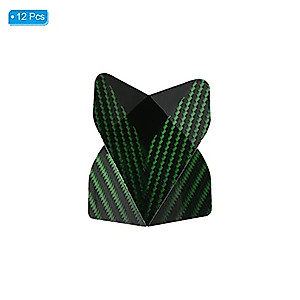 PATIKIL Dart Flights, 12 Pack PET Standard Darts Accessories Replacement Parts for Soft Tip Steel Tip, Spotted Style, Black, Green