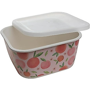 Forest & Twelfth Bamboo Food Storage Containers – Reusable, Eco Friendly, Organic Bamboo Meal Bins with Airtight Lids – Durable Kitchenware, Sustainable Lunch Boxes, Set of 3 (Peaches)