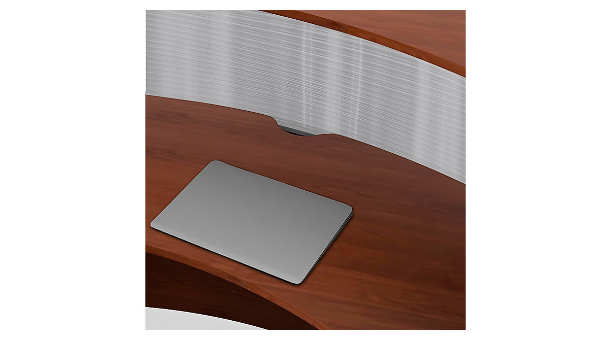 Linea Italia Modern Cherry Reception Desk - Easy Assembly & Stylish