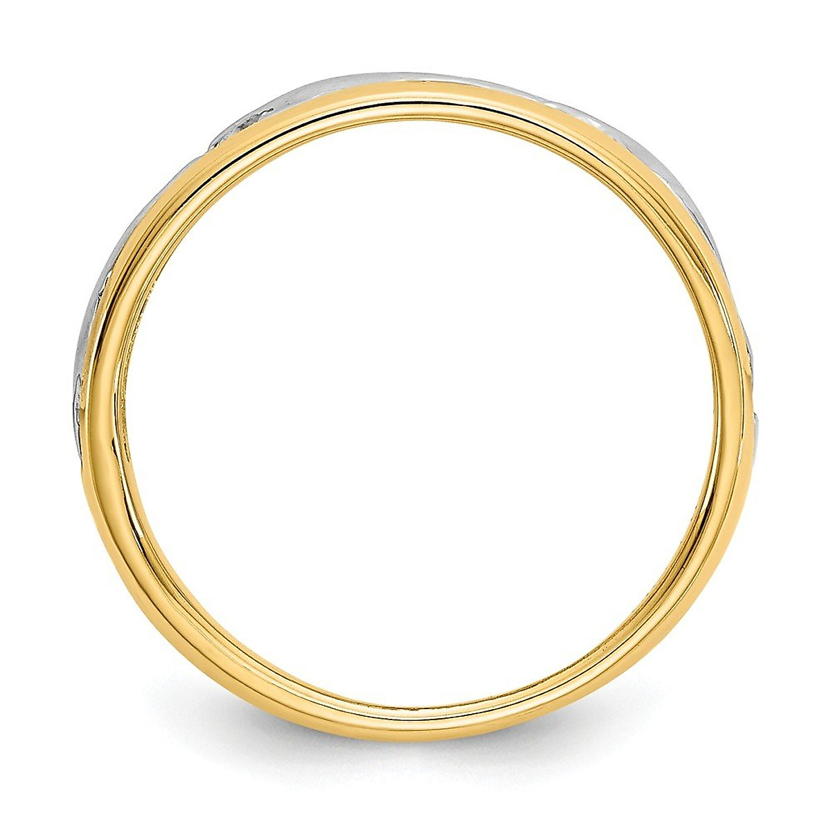 Size 8 - Solid 14k Yellow and White Gold Two Tone Dolphin Ring (6mm)