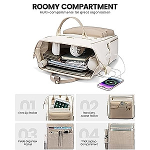 LOVEVOOK Laptop Backpack for Women Teacher Nurse Bag, 15.6 Inch Womens Work Bags, Waterproof Travel Backpack Purse, Business Computer Laptop Bag with USB Port