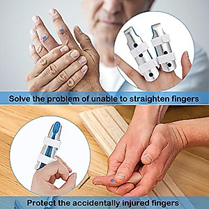BBTO 10 Pieces Finger Splints Metal Padded Finger Support Finger Stabilizer with Soft Foam Interior and Loop Straps for Adults and Children, 3 Sizes (Blue)