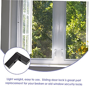 DOITOOL 40 pcs Windows Stoppers Inside Sash Office Sliding Stopper Security Bars Bar for Proof Door Adjustable Childproof Lock Keyless Window Locks Safety Home Black