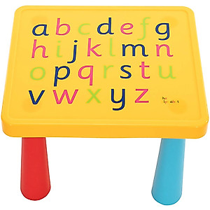 Plastic Children Desk Table and Chair, One Table and One Chair, Reduced Version Mushroom Leg, (16 x 14 x 12) inches