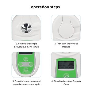 Jeanoko 0鈥?2锛?Brix Meter Refractometer Portable Handheld Brix Reader Tester with ATC Tester High Accuracy Sugar Meter for Fruit Beverage Sugar Content Measuring