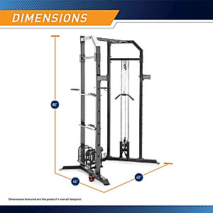 Marcy Olympic Multi-purpose Strength Training Cage with Pull Up Bars/Adjustable Bar Catchers and Pulley SM-3551