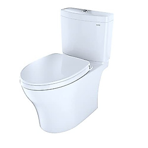 Aquia IV 2-Piece 0.9/1.28 GPF Dual Flush Elongated Standard Height Toilet with in Cotton White, SoftClose Seat Included