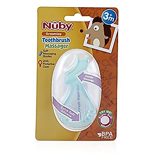 Nuby Silicone Gum Massager, Colors May Vary, 5"