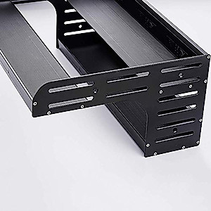 JF-XUAN Kitchen Shelf Kitchen shelf Kitchen Shelf WallMounted Aluminum DoubleLayer Microwave Oven Oven Rack Black