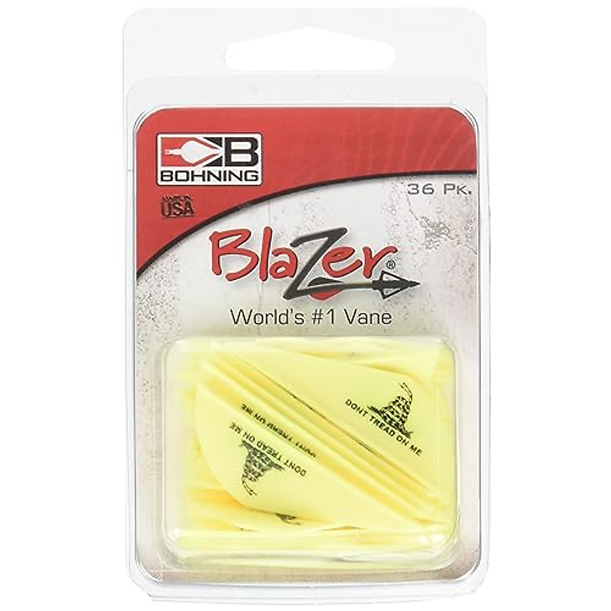 Bohning Don't Tread On Me 2" Blazer Vanes Neon Yellow Don't Tread On Me Blazer Vane, 36pk