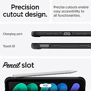 Spigen Rugged Armor Designed for iPad Mini 6 Case/iPad Mini 6th Generation Case 8.3 Inch Cover (2021) - Matte Black