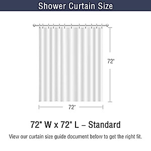 Gibelle Black Shower Curtain, Waffle Weave Textured Fabric Shower Curtain for Bathroom - Soft Cloth & Hotel Spa Luxury, Water Repellent, Machine Washable, 72X72, Black