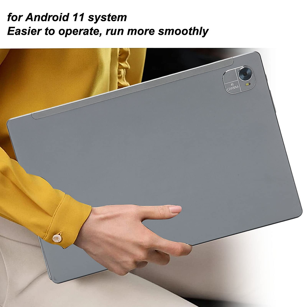 Honio Tablet PC, 10.1 Inch Tablet Support FM GPS Dual Camera 1920x1200 IPS 2 in 1 with Keyboard for Viewing (Grey)