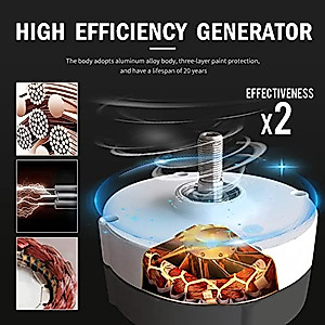 8000W Spiral Wind Power Turbine Generator, 3 Phase 12V 24V 48V Vertical Axis Coreless Wind Power for Home Industrial Energy,12V