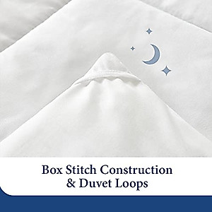 Cosy House Collection Luxury Bamboo Down Alternative Comforter - Master Bedroom Essentials - All Season Use - Stays Fresher for Longer - Box Stitch Construction & Duvet Loops (King/Cal King, White)