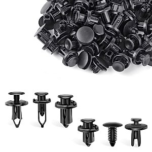Kewucn 200 Pcs Car Retainer Clips, Plastic Push Bumper Fastener Rivet Clips, Popular Sizes Door Trim Panel Fender Clips, Body Rivets Replacement for Most Cars