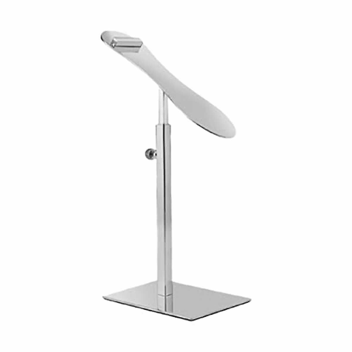 DZLOHAS Shoe Display Stand Silver, Risers Stand Countertop Adjustable Shoe Rack Retail Supplies Stainless Steel Shoe Display, 2 Sets of Shoe Rack