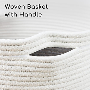 MXMHOME Large Blanket Basket Storage Blanket Basket 23.6"x23.6"x14.1" Living Room Woven Baskets for Storage Kids Baby Toy Bin Soft Rope Baskets for Organizing Wicker Laundry Baskets Large