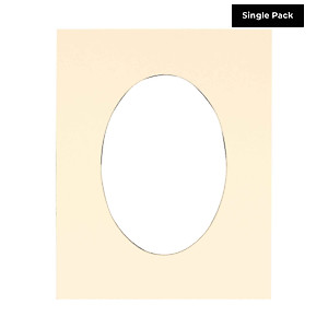 10x13 Mat Bevel Cut for 8x10 Photos - Precut Cream Oval Shaped Photo Mat Board Opening - Acid Free Matte to Protect Your Pictures - Bevel Cut for Family Photos, Pack of 1 Matboard