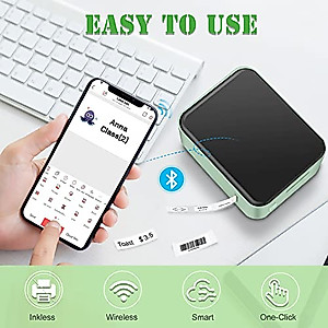 Vasttron Label Maker Machine Thermal Bluetooth Label Printer with Tape Inkless Rechargeable Mini Labeler Small Handheld Sticker Maker with Multiple Templates for Office Home Storage Organizing