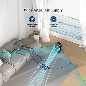 Air Circulator Fan, Portable Desk Fan with 3 Speeds, 90° Auto-Oscillating, 90° Adjustable Tilt for Home, Office, Dorm