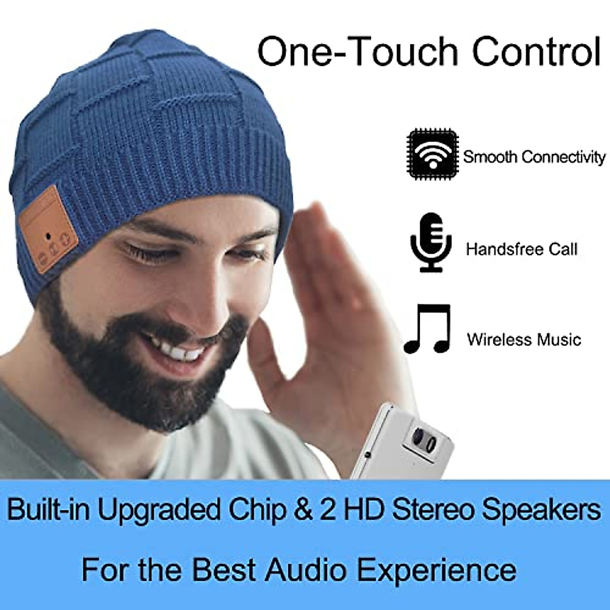 Bluetooth Beanie Headphones Hat Unique Tech Gifts Stocking Stuffer