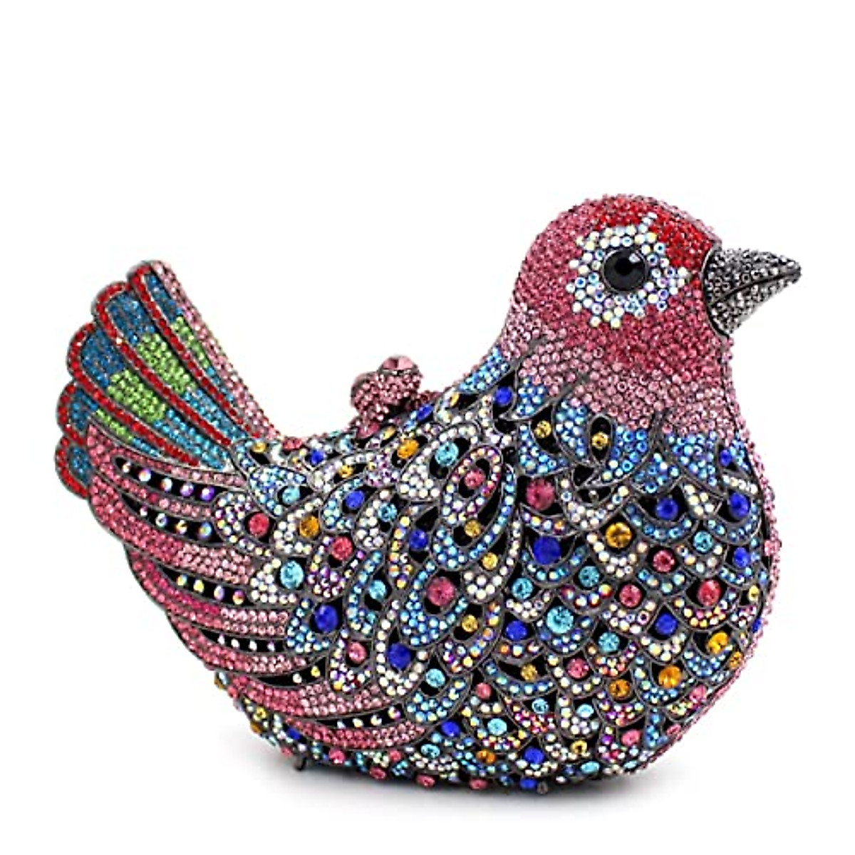 XLH Pigeon Women Evening Clutch Bird Cute Artificial Rhinestone Bag Crossbody Purse Evening Party Bags Handbag,Blue,S
