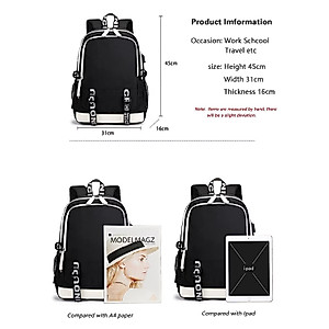 Anime MHA Backpack with USB Charging Port College School Laptop Shoulder Todoroki Book Bags