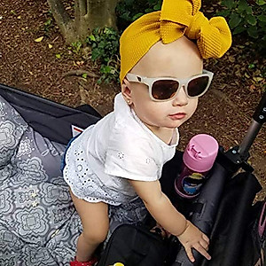 inSowni 9 Pack Solid Big Bow Stretchy Headbands Hair Accessories for Baby Girls Toddlers Kids