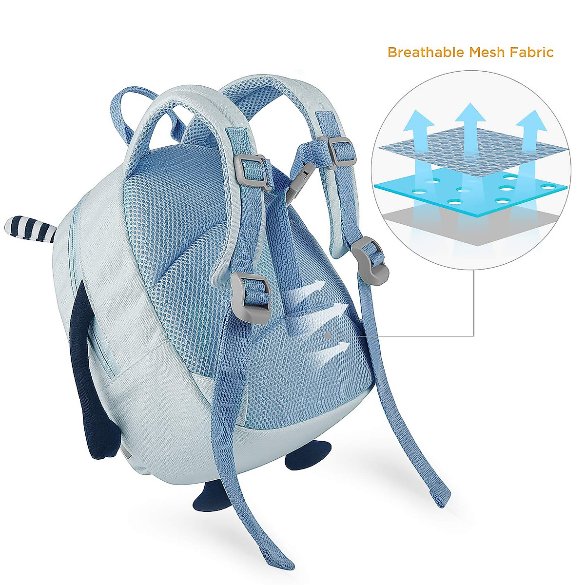 GAGAKU Toddler Backpack with Leash - Mini Kids Backpacks for Boys 2-5 Years Child Safety Backpack 3D Cartoon Animal Anti-Lost Preschool Backpack - Blue
