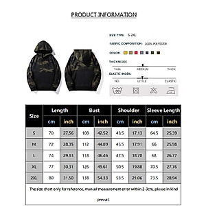 DUOFIER Men's Workout Contrast Raglan Sleeve Shirt Hooded Sweatshirt, Camo Black-S