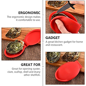 DOITOOL Oyster Shucking Clamp Silicone Oyster Holder Easy Oyster Opener Cooking Mitts Pinch Grips for Shell Hand Guard Opening Tool