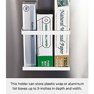 Yamazaki Home Magnet Wrap or Aluminim Foil Holder - Kitchen Storage, Magnetic Organizer - Steel