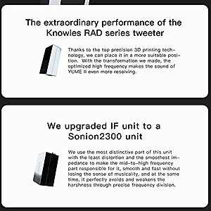 HiFiGo SeeAudio Yume II 1DD + 2BA in-Ear Monitors, Hybrid Drivers IEMs with 3D-Printed Cavity (Silver)