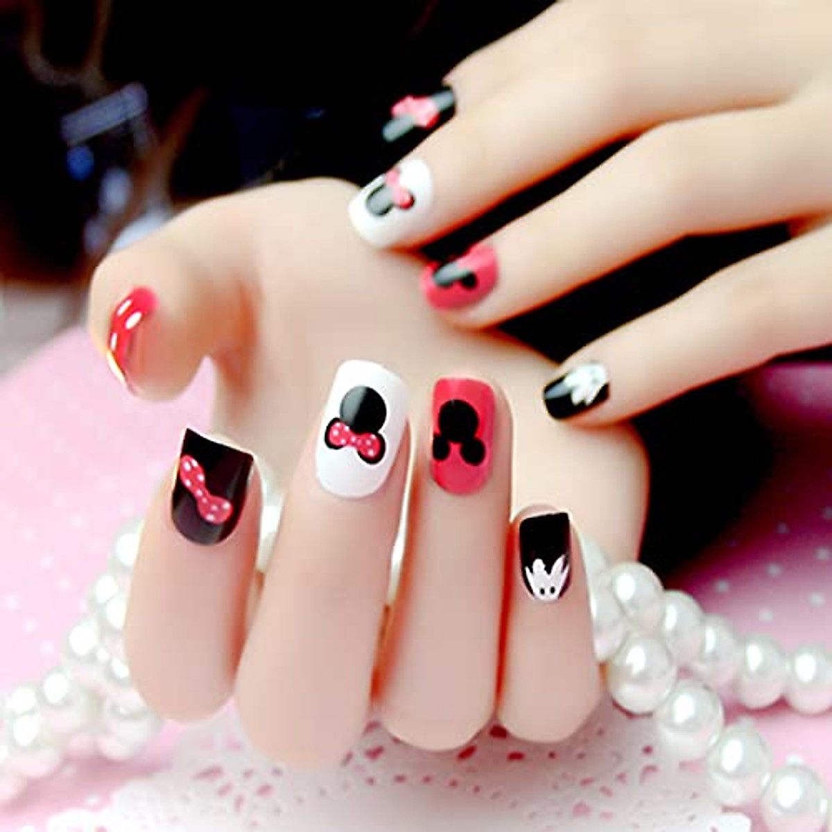 Cute Nail Stickers Cartoon Nail Art Decals 3D Self Adhesive Cute Anime Nail Sticker Nail Decoration for Girls Kids Women Manicure Tips Decoration Supplies (6 Sheets)