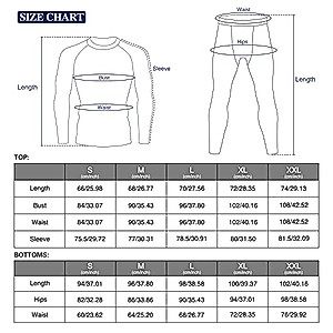 MeetHoo Men's Compression Base Layers Long Johns Winter Gear with Fleece Lined for Skiing, Blue, Medium