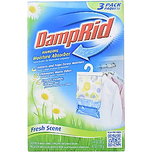 Damp Rid Hanging Moisture Absorber Fresh Scent 3-Bag 14 Ounces each (Pack of 1)