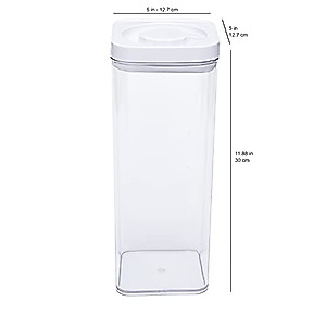Amazon Basics 10-Piece Square Airtight Food Storage Containers for Kitchen Pantry Organization, BPA Free Plastic, Clear