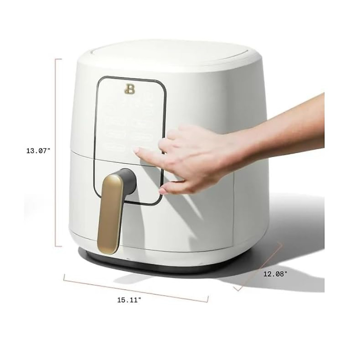 Generic Beautiful 6 Qt Air Fryer with TurboCrisp Technology and Touch-Activated Display, 4 Preset Functions Air fry, Roast, Reheat & Dehydrate, White Icing by Drew Barrymore (White Icing)