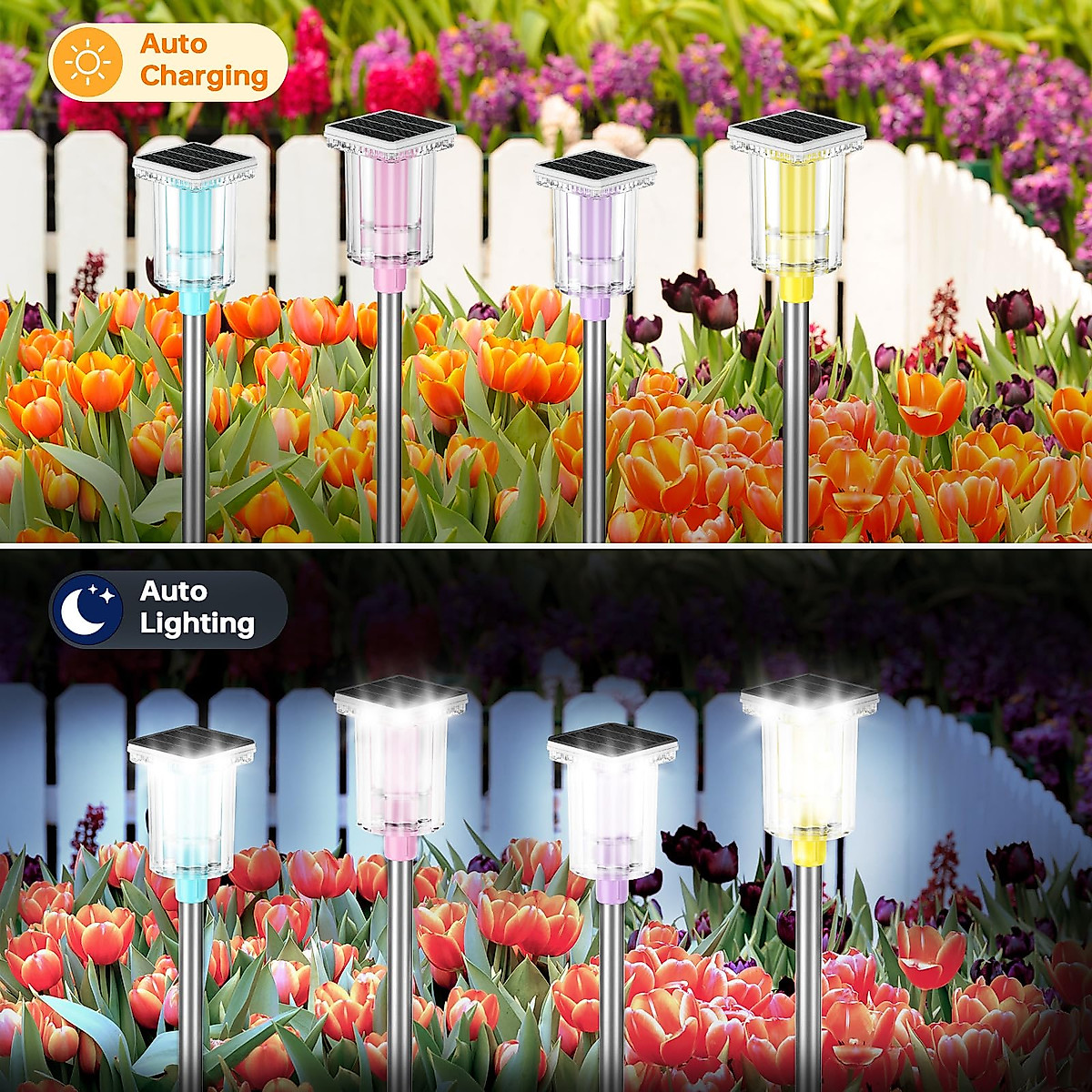 ALFIOT Solar Garden Lights, Pathway Lights Outdoor Waterproof and Ultra-Bright LED Landscape Lighting, Solar-Powered Illumination Decorative Firefly Lights（6 Pack）… (PW-L-002-A)