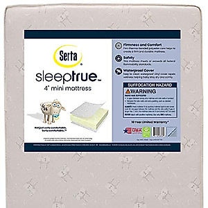 Delta Children Serta SleepTrue Mini Crib Mattress, White & American Baby Company Waterproof Fitted Porta/Mini Crib Protective Mattress Pad Cover, White (1 Count), for Boys and Girls