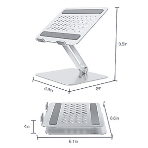 Laptop Stand for Desk, Laptop Stand, Computer Stand, Foldable Height Adjustable Ventilated Aluminium Portable Laptop Stand, for Men Working from Home Tech Gifts, Fits for All 10-17.3" Thin Laptops