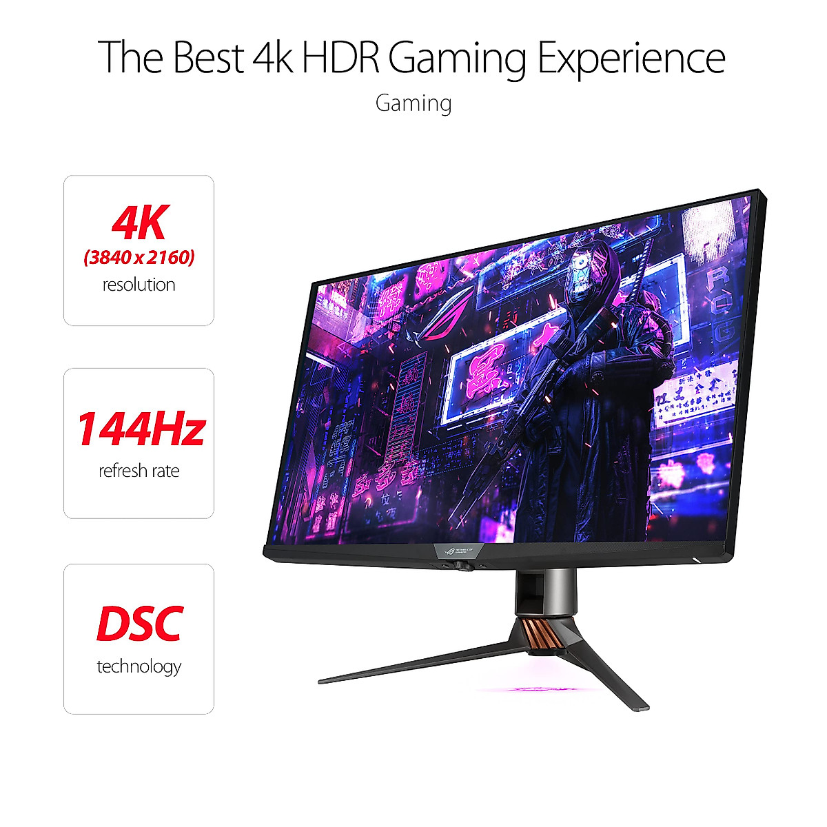 ASUS ROG Swift 32” 4K HDR Gaming Monitor - 144Hz DSC, UHD (3840 x 2160) PC Monitor, Mini-LED IPS with G-SYNC Ultimate, Local Dimming, Ideal for Desktop and Computer Monitor Black - - PG32UQX